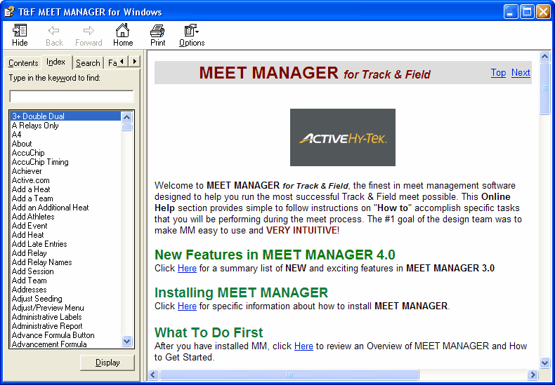 T&F MEET MANAGER for Windows